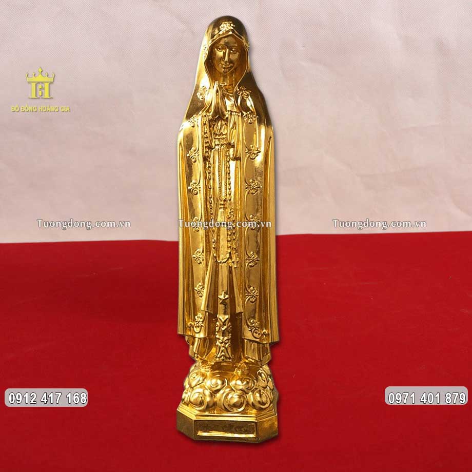 Tượng Đồng Đức Mẹ Maria Mạ Vàng 24K Cao Cấp | Tượng Đồng Hoàng Gia