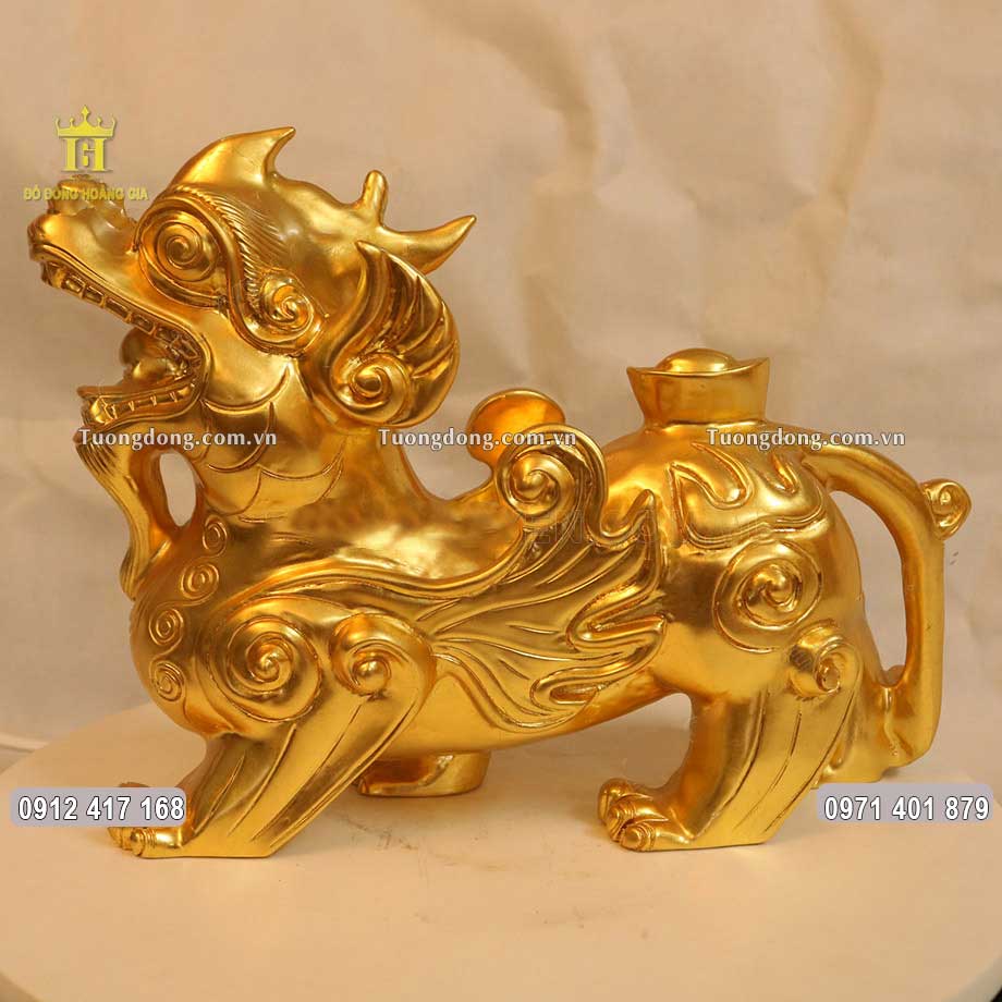 Tượng Đồng Tỳ Hưu Phong Thủy Thếp Vàng 9999 | Tượng Đồng Hoàng Gia
